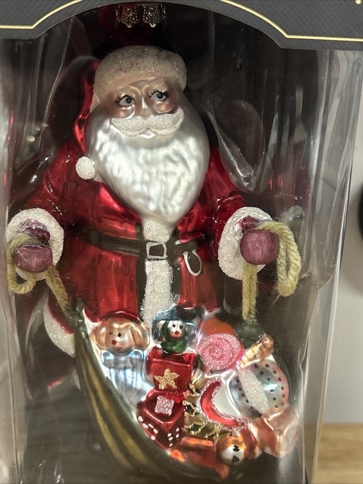 Demdaco Mercantile Collection Blown Glass Santa Claus Ornament New in ...