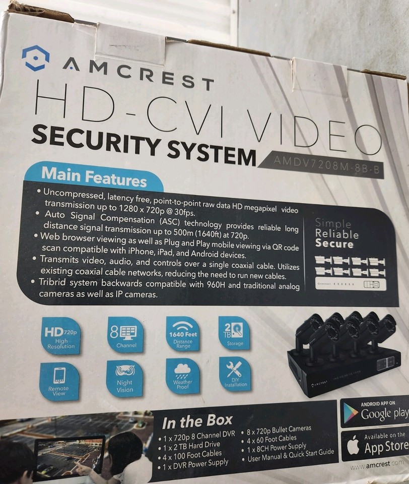 Amcrest HD Security Camera Sys w/ Remote Smartphone Access, 8 HD Bullet Cam, DVR | eBay