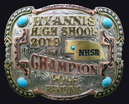 Hyannis High School Nebraska Pole Pending Champion Rodeo Trophy Belt ...