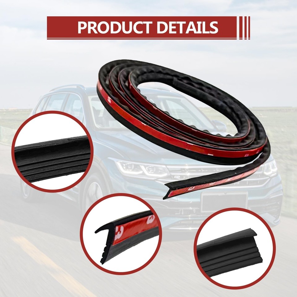 Universal Car Window Rubber Seal Strip, V-Shaped Car Windshield Edge ...