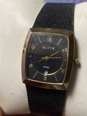Elite Ladies Watch Quartz Gold Tone With Date | eBay