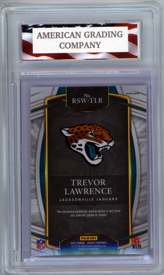 2021 Select Prizm Trevor Lawrence Rookie Jersey Patch #RSW-TLR AGC 10 ...