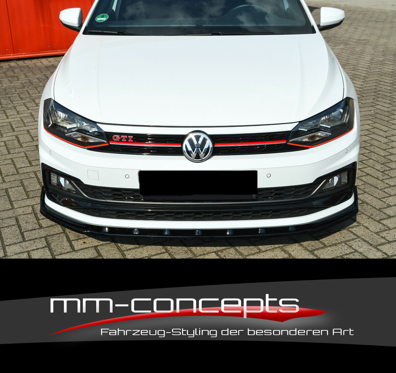 CUP Spoilerlippe für VW Polo 6 VI GTI 2G AW Frontspoiler Spoilerschwert ...