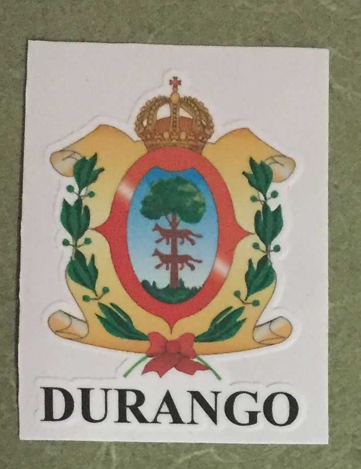 2 (PCS) Durango Mexico. Coat Of Arms Decals Stickers Full Color/Weather ...