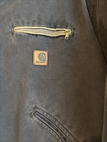 VINTAGE CARHARTT J97 PTL DETROIT BLANKET LINED JACKET BLUE with Tan ...