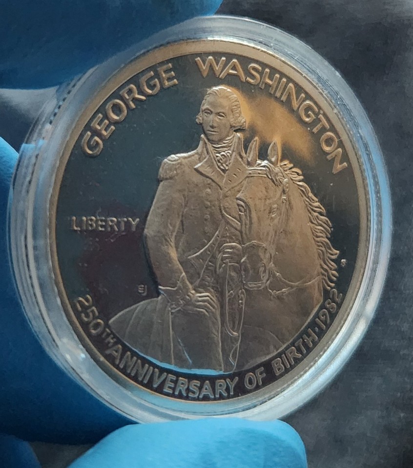 1982-S Proof George Washington 90% Silver Commemorative Half Dollar ...