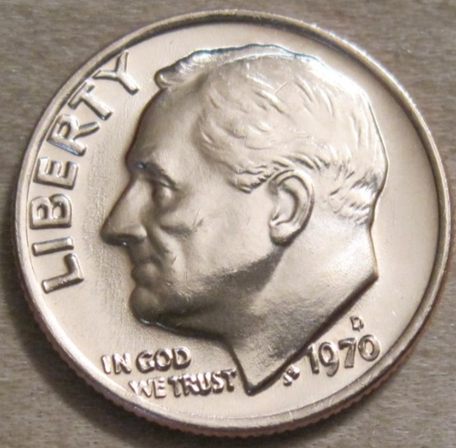 SELLING AS SHOWN - 1970 D UNCIRCULATED ROOSEVELT DIME ~ NICKEL CLAD ...