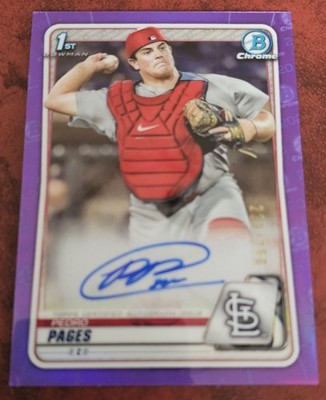 PEDRO PAGES - CARDINALS - 2020 CHROME PURPLE REFRACTOR - ROOKIE AUTO ...