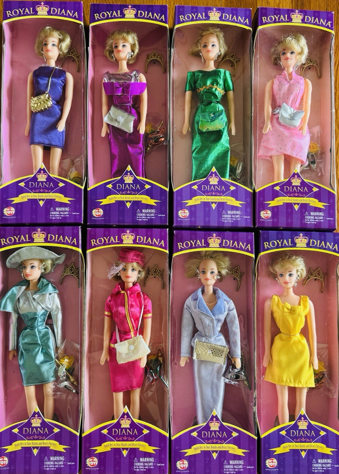 Royal Princess Wales Diana Dolls Way Out Toys Collectible Lot of 8 NIB ...