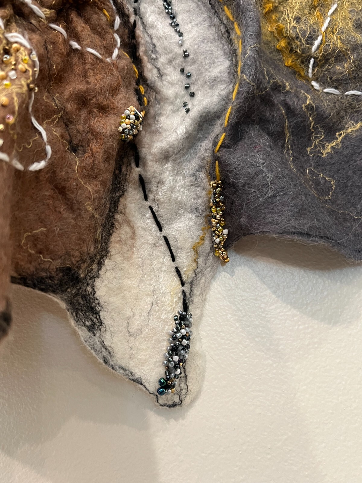 Nuno Felt 3-D Interior Design Art Tapestry ‘Morning Glory’/Wall Hanging ...