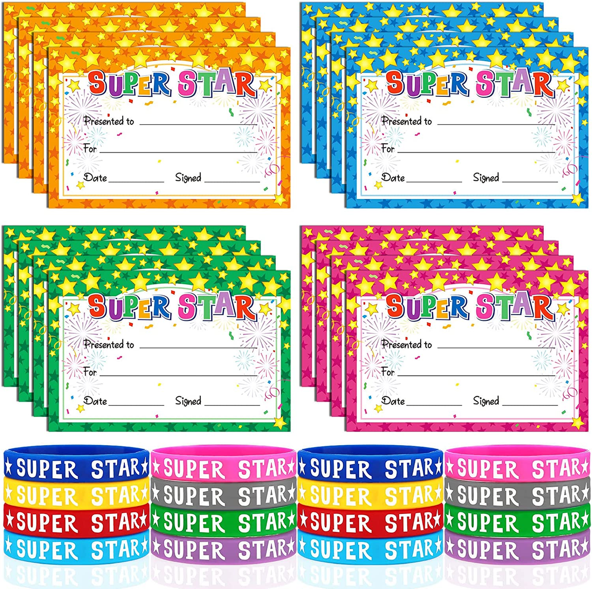 Colored Star Student Certificate Certificate Of Completion Preschool