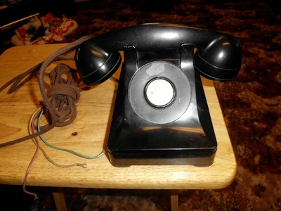 VINTAGE EARLY BLACK DESK SET NO DIAL TELEPHONE - UNKNOWN BRAND | eBay