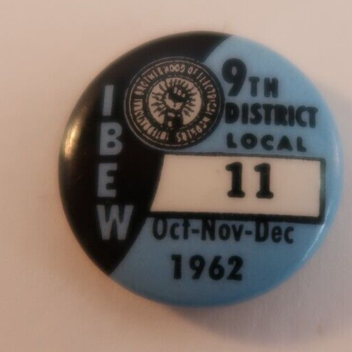 IBEW 9th Local District Electrical Workers Union Button Badge Pinback ...