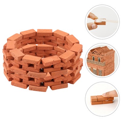 150 Pcs Mini Small Red Brick Miniature Furniture Miniture House ...