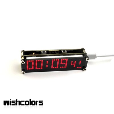 F1.9 WiFi LED Digital Mini Dot Matrix Clock ESP8266 DIY Alarming Clock ...