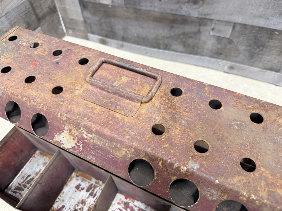 Vintage All Point Parts Basket Metal Carryall Tool Caddy Storage Box ...