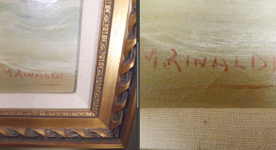 Seascape Italian M Rinaldi Impressionist Oil Painting Fine Art Vintage ...