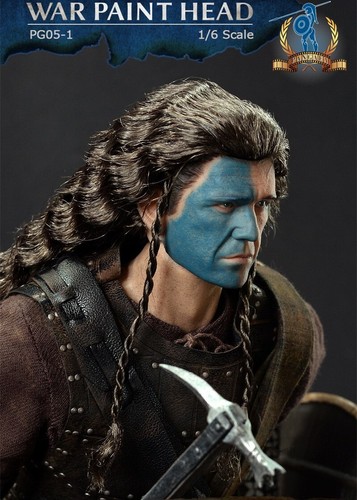1/6 Soldier Head Sculpt Mel Gibson Real Hair Braveheart For 12" Male ...