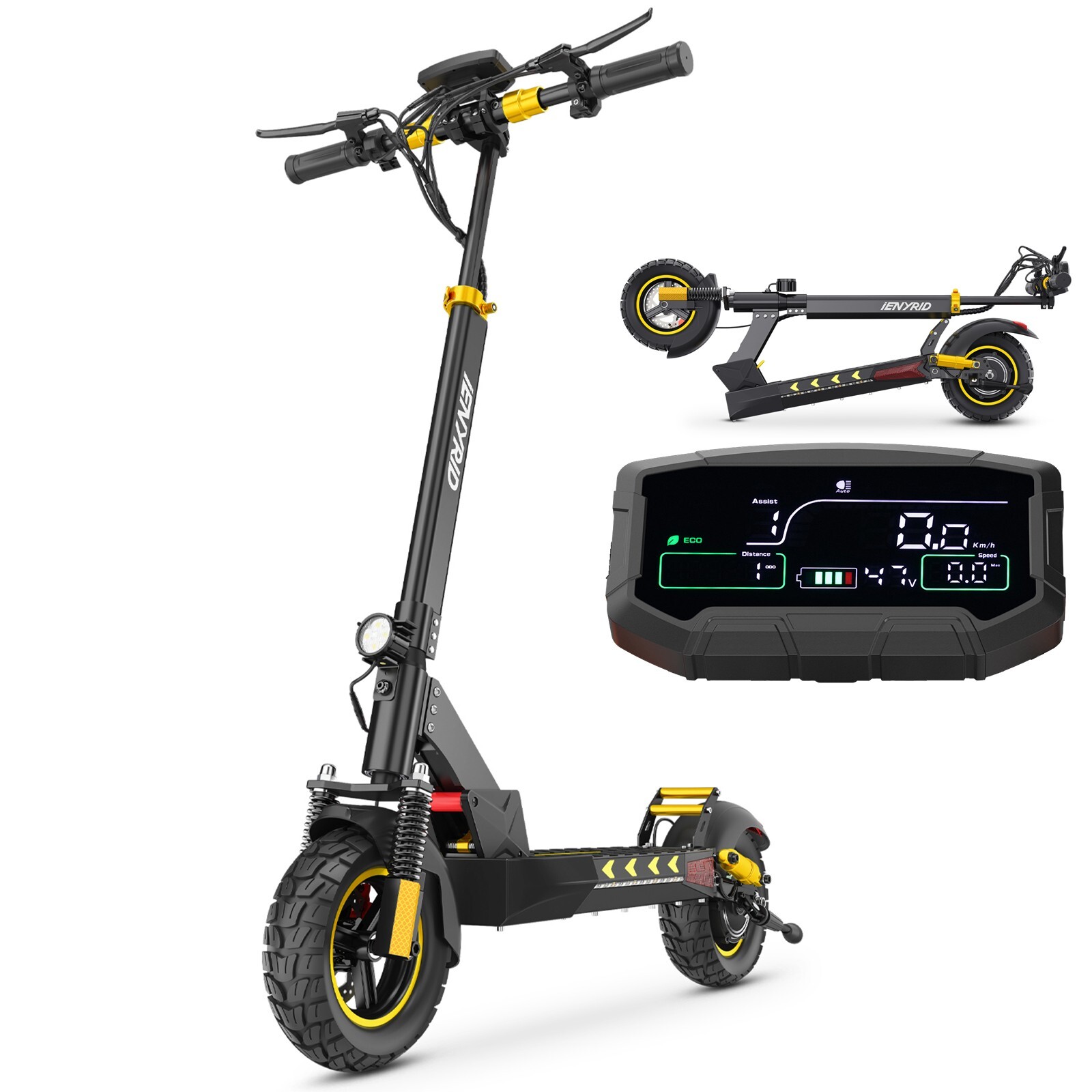 800W Electric Scooter Adults Off-Road Commute E-Scooter 28mph max 3 ...