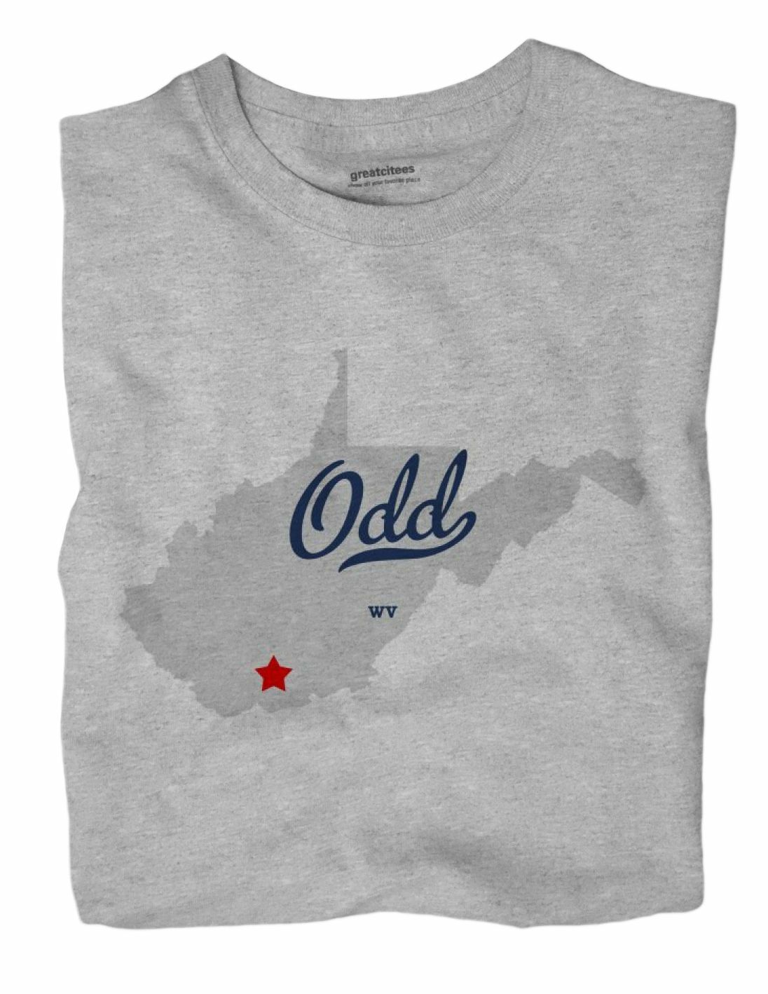 Odd West Virginia WV T-Shirt MAP | eBay