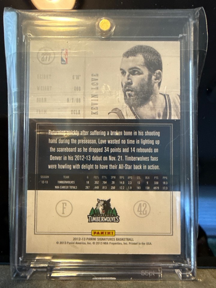 2012-13 Signatures Basketball Kevin Love Chase Stars Set 08/25 ...