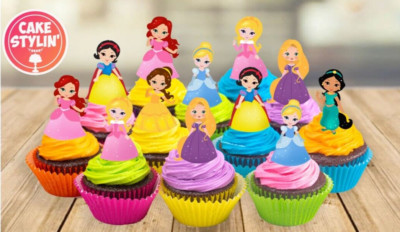 35x BABY DISNEY PRINCESS Stand Up Cupcake Toppers Edible Wafer Card ...