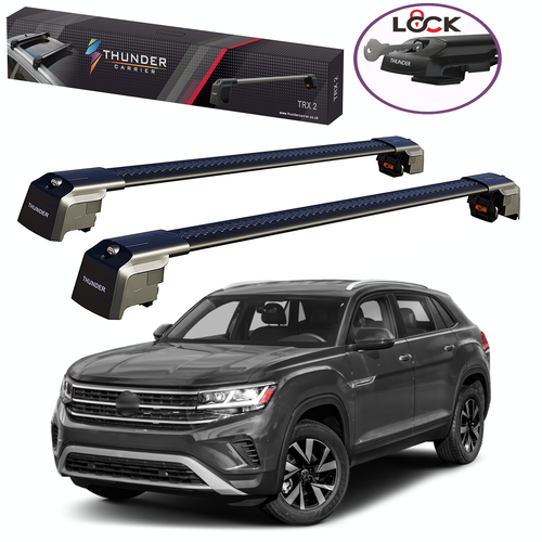 Roof Racks Cross Bars For VW Atlas Cross Sport 2020-2025 Black ...