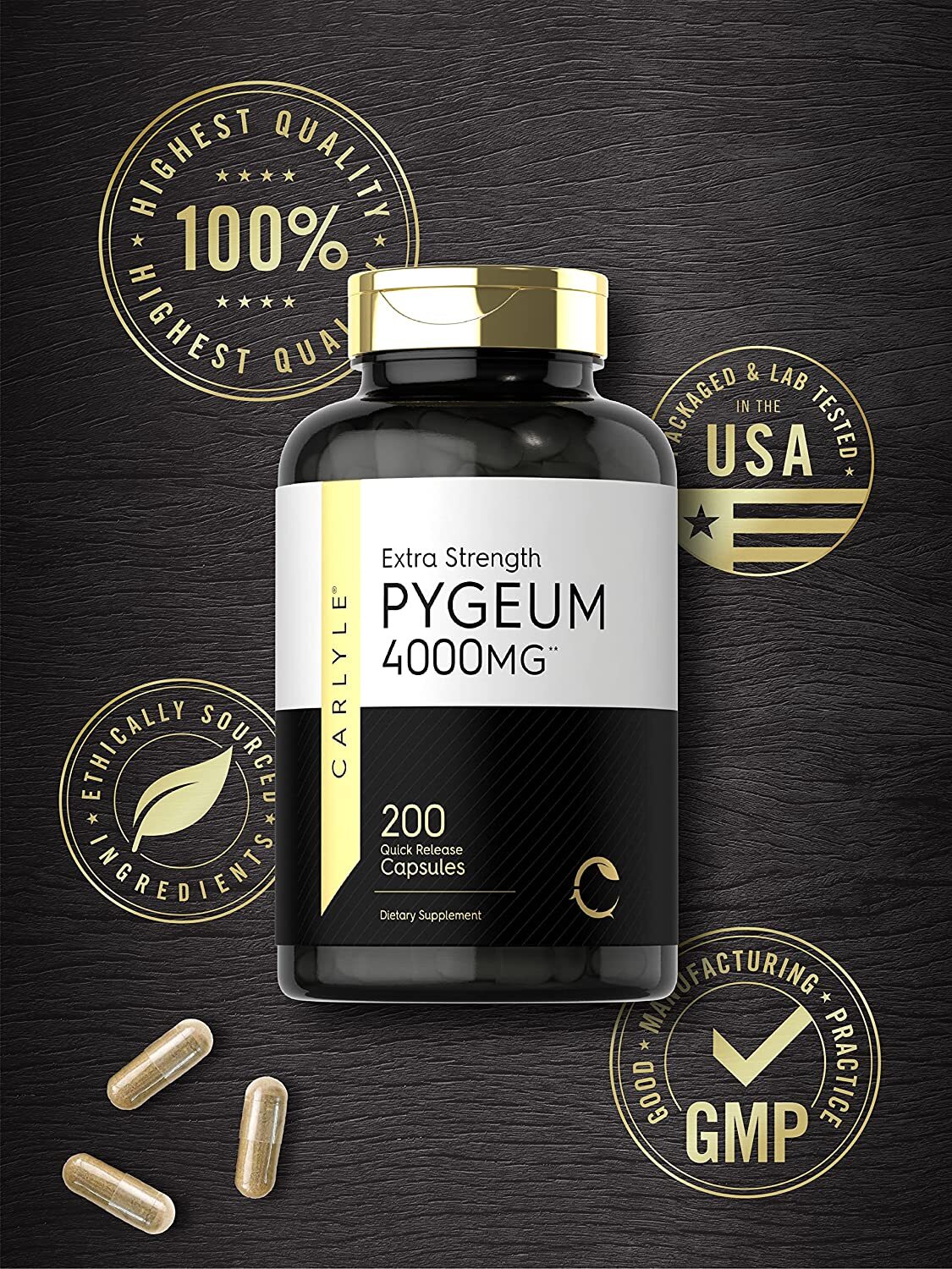 Pygeum Africanum Bark 4000 mg | 200 Capsules | High Potency Extract ...