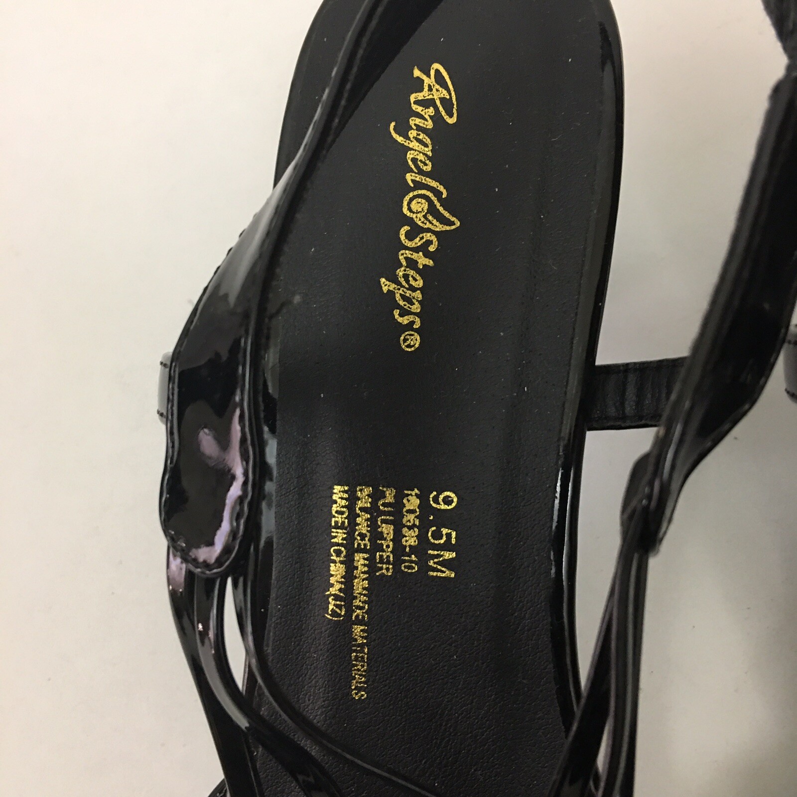 ANGEL STEPS Woman’s Black Patent Leather Look Toe Sho… - Gem