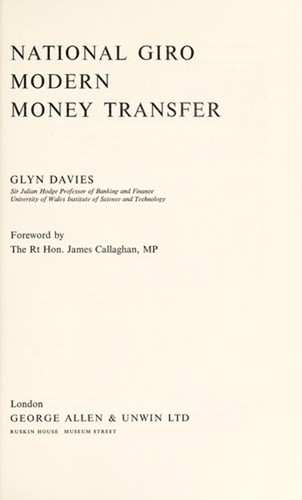 National Giro : Modern Money Transfer Hardcover Glyn Davies | eBay