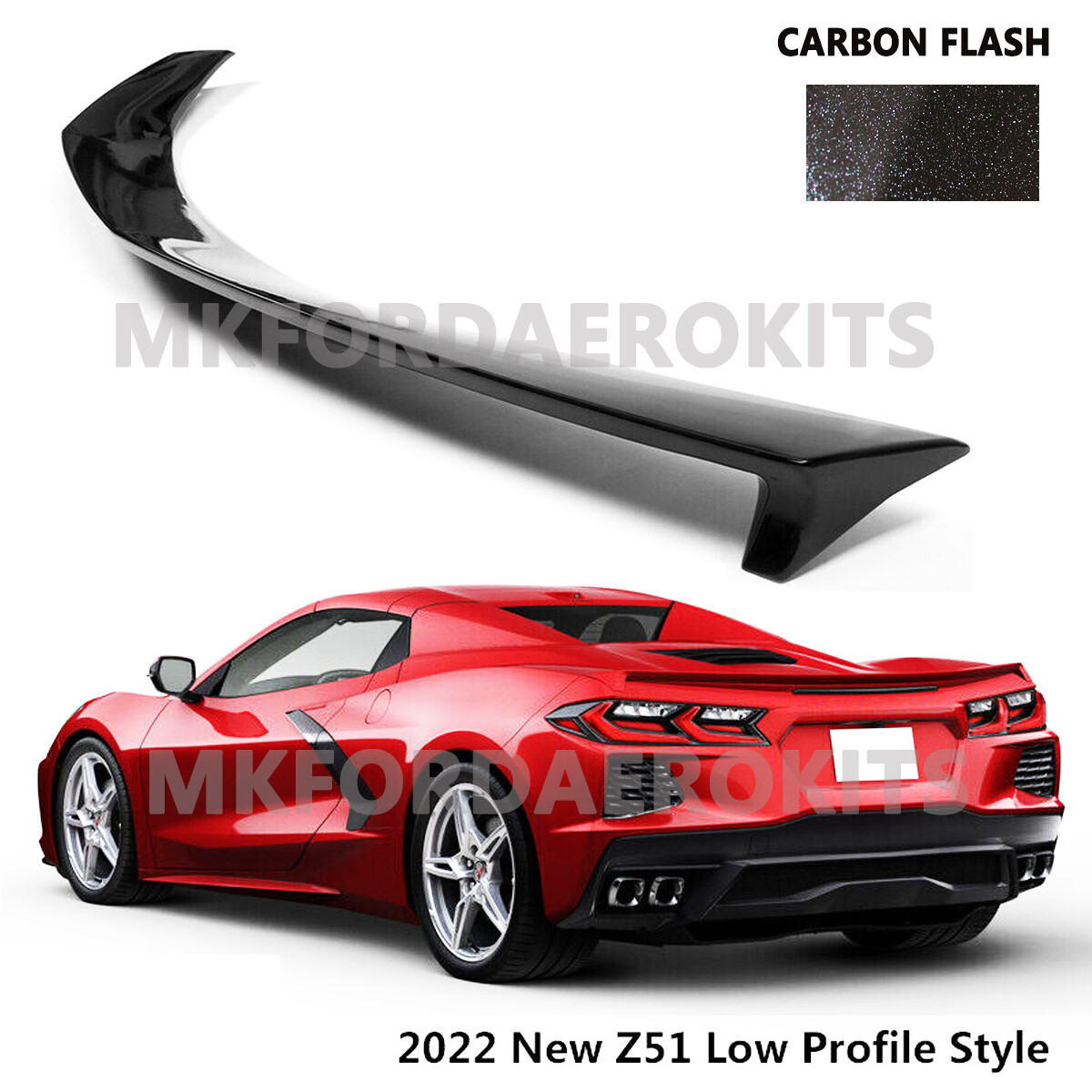 CARBON FLASH Z51 Low Profile Style Rear Spoiler For 2020-2024 Corvette ...