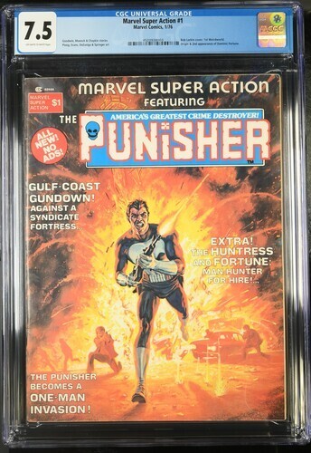 Marvel Super Action 1 197CGC 7.5 - Bob Larkin Cover - Punisher - 1st ...