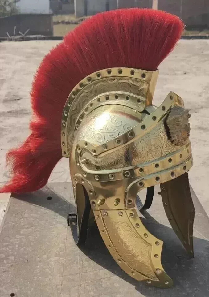 Roman Helmet Antique Style Armor Queen Helmet With red plume | eBay