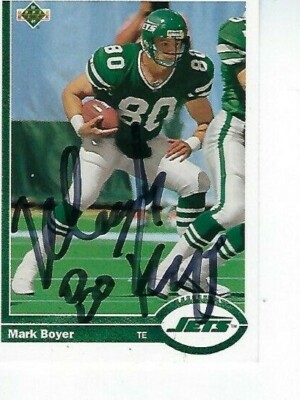 MARK BOYER SIGNED 1991 UPPERDECK #507 - NEW YORK JETS | eBay