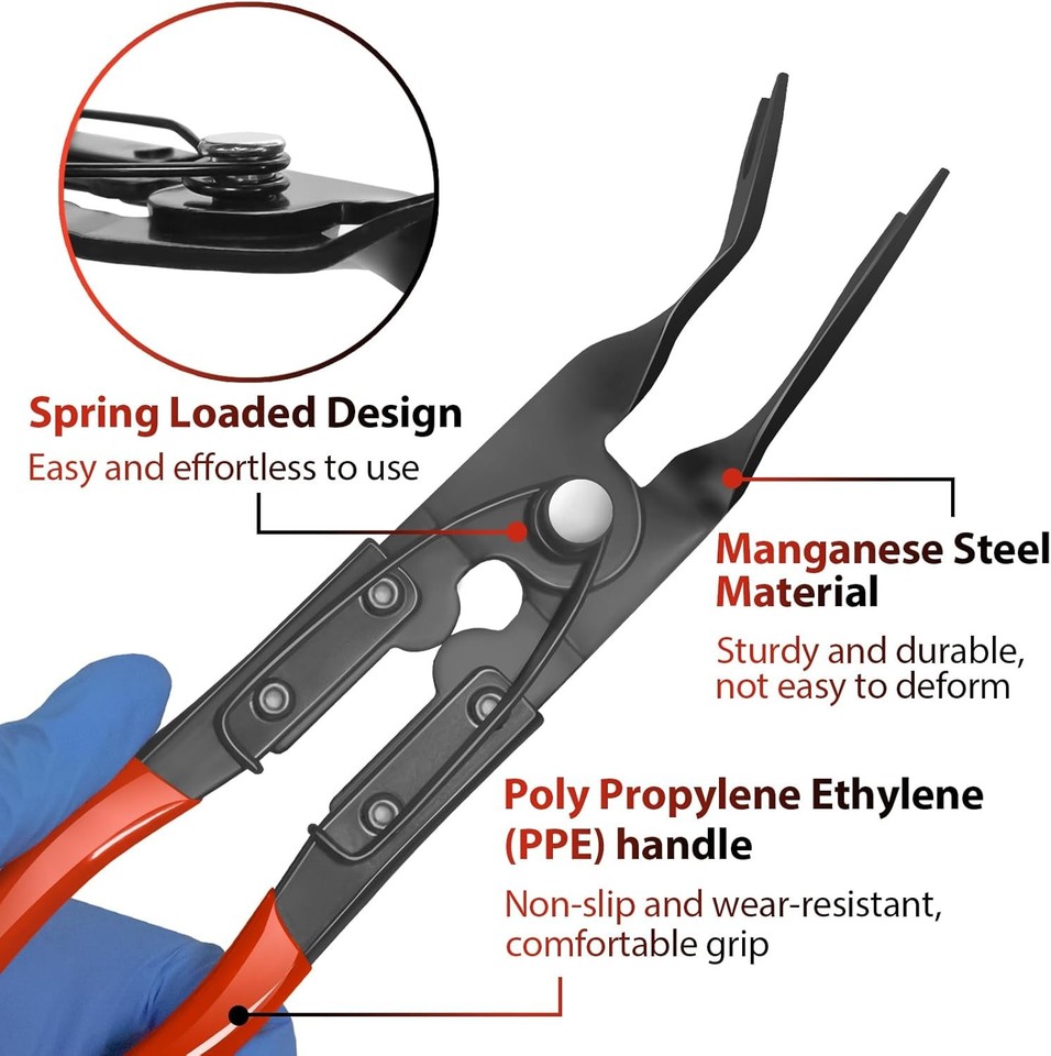 3 Pcs Auto Clip Pliers Set and Fastener Remover Car Trim Rivet Removal ...
