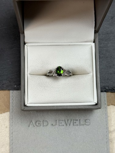 STS Chuck Clemency Sterling Silver 925 Green Diopside Gemstone Ring sz ...