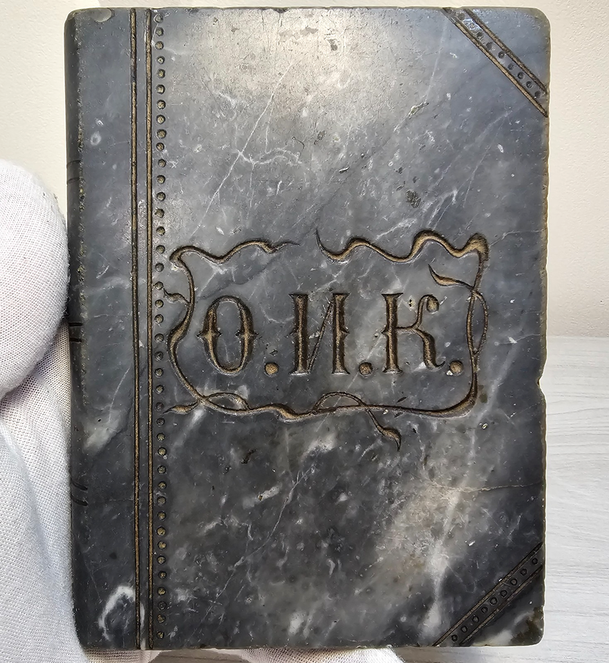 Rare Hand Carved Hard Stone Table Decor in the form of a Book from USSR ...