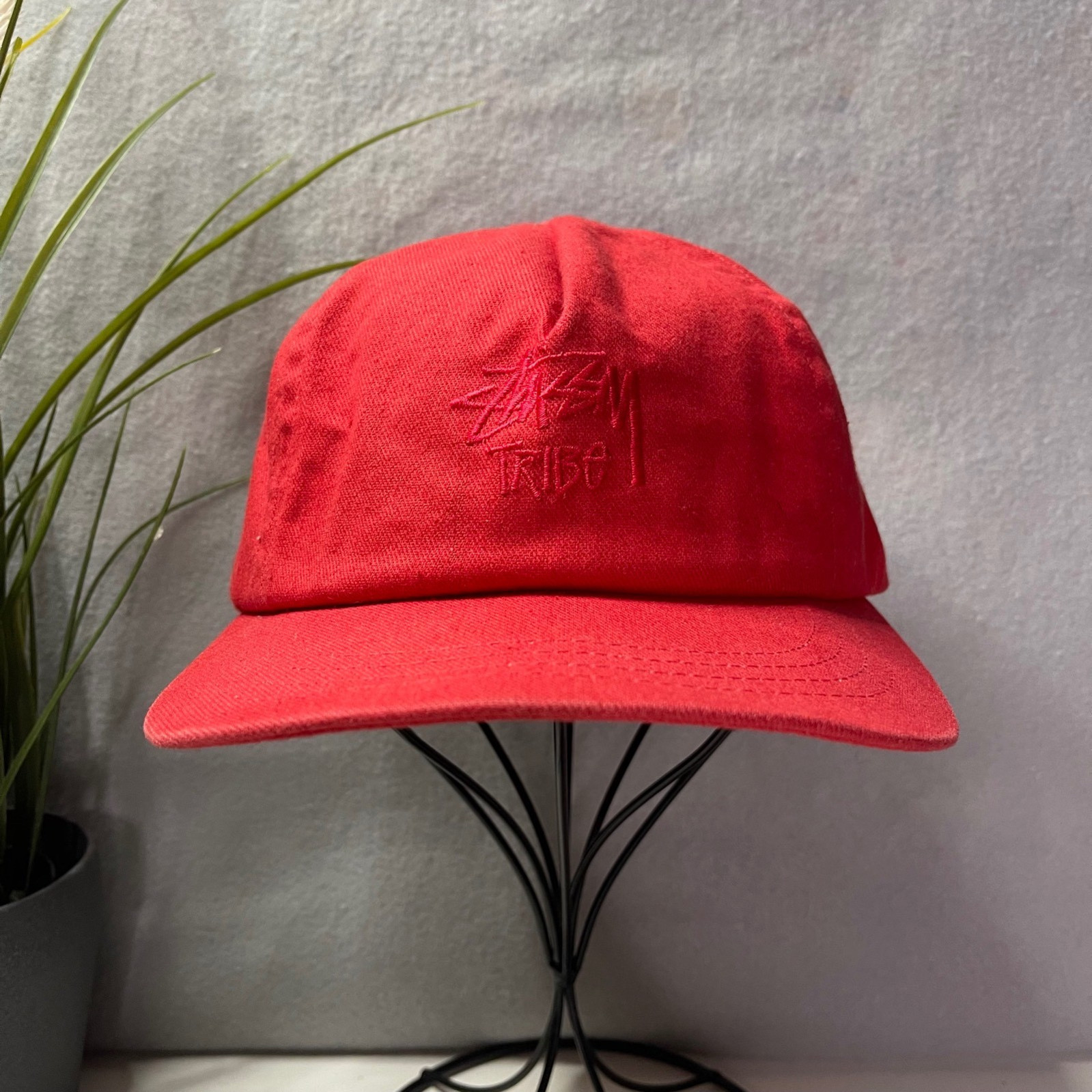 Vintage Mens Stussy Tribe Baseball Cap Hat Red Logo A… - Gem