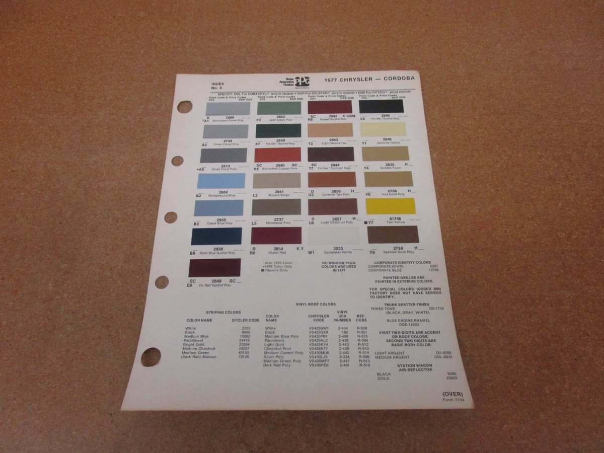 Car Color Code Chart 1971 Chevelle Paint Codes