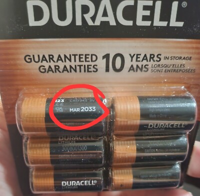 Duracell 123 Lithium Battery 6 Pack : Exp March 2033 DL123AB6 - CR17345 ...