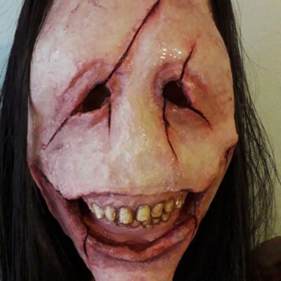 Scary Halloween Mask Latex Headgear Wig Horror Face Masks Halloween ...