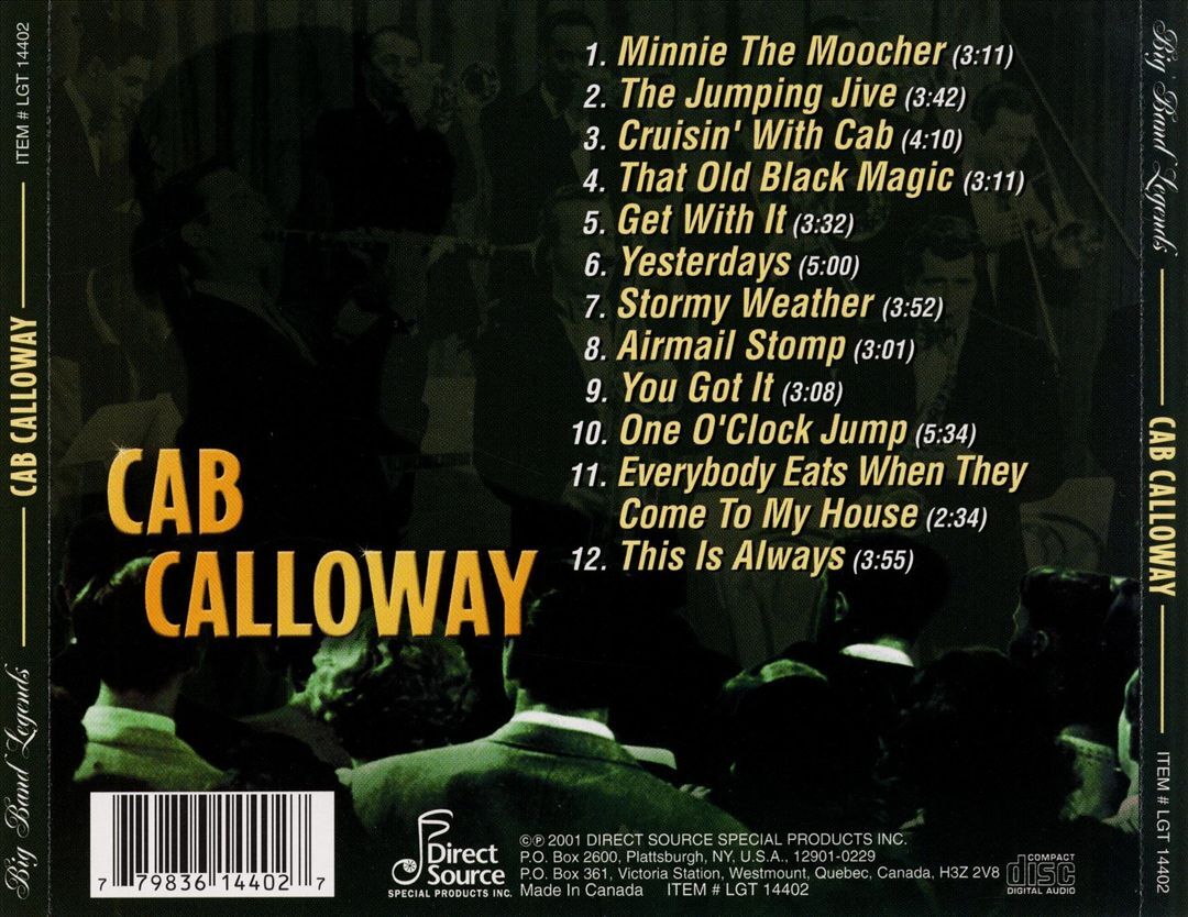 CAB CALLOWAY BIG BAND LEGENDS BEST OF NEW CD 779836144027| eBay