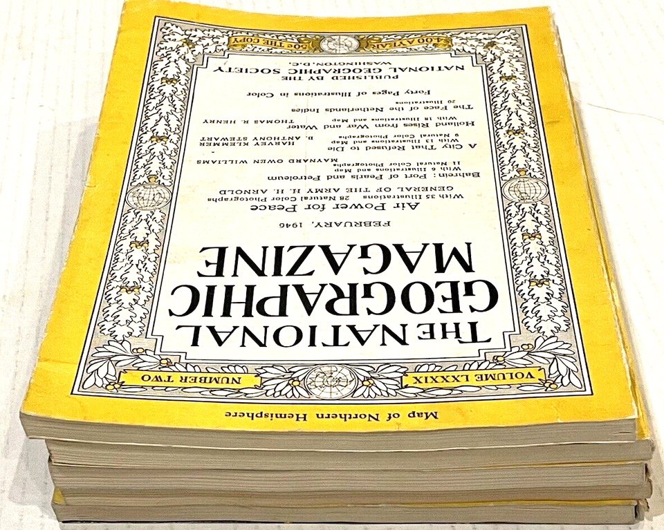 National Geographic Magazine 1946 Lot 5 Rare Antique See description ...