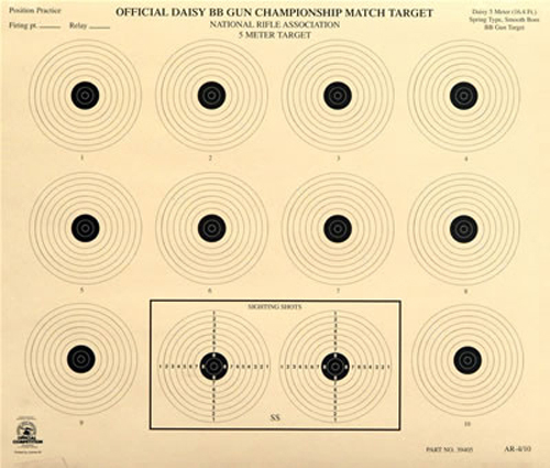 (100) AR-4/10 [AR4/10] NRA Official 5 Meter BB Gun Targets, Tagboard ...