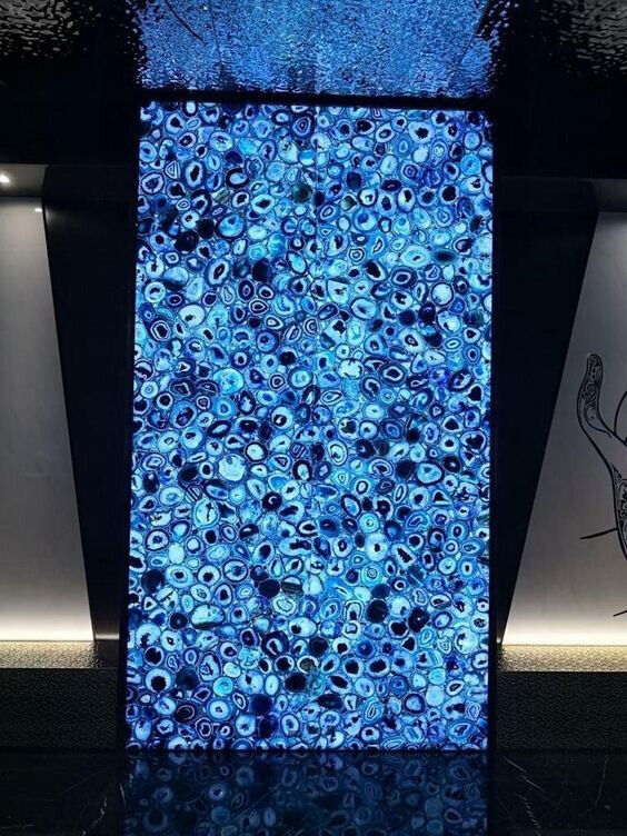 Blue Agate Geode Wall Panel, Agate Wall Panel Decor, Counter Slab Home ...