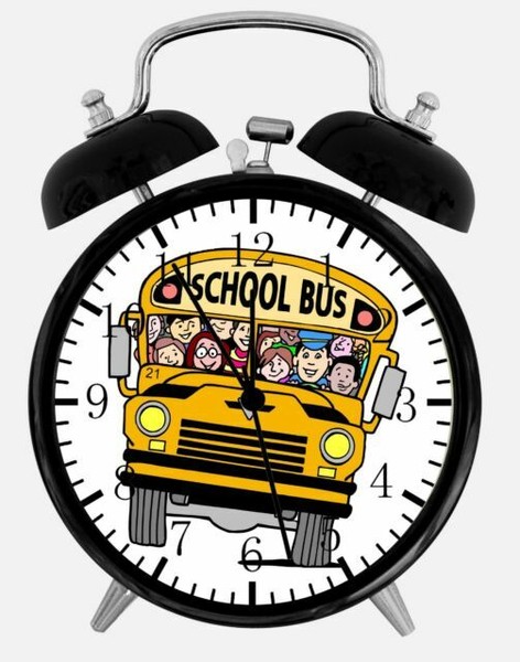 School Bus Alarm Desk Clock 3.75" Home or Office Decor W203 for Gift ...