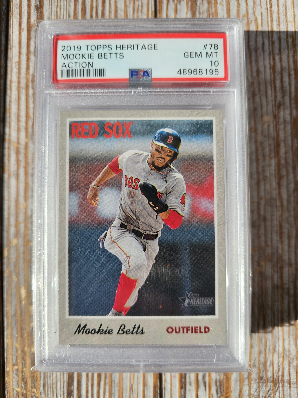 2019 Topps Heritage Action Variations 78 Mookie Betts SP PSA 10 GEM MT ...