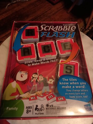 2009 Hasbro Scrabble Flash Electronic Word Family Age 8+ Game New ...