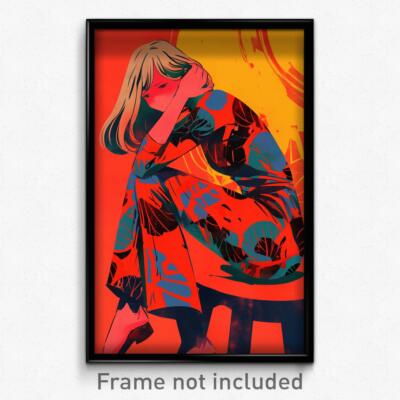 Art Poster - Girl Feeling Helpless Wearing Noisy Red (Print) | eBay