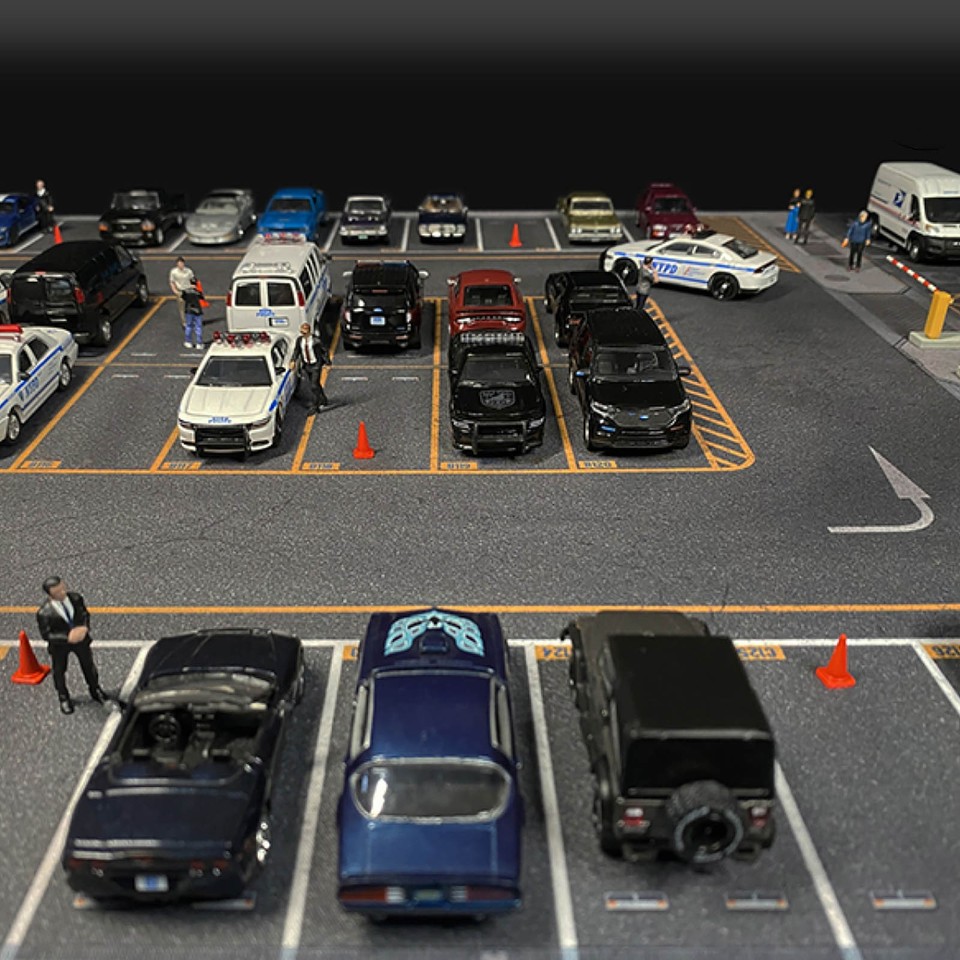 1/64 NYPD Car Parking Lot Diorama Rubber Mouse Pad for Hot Wheels ...